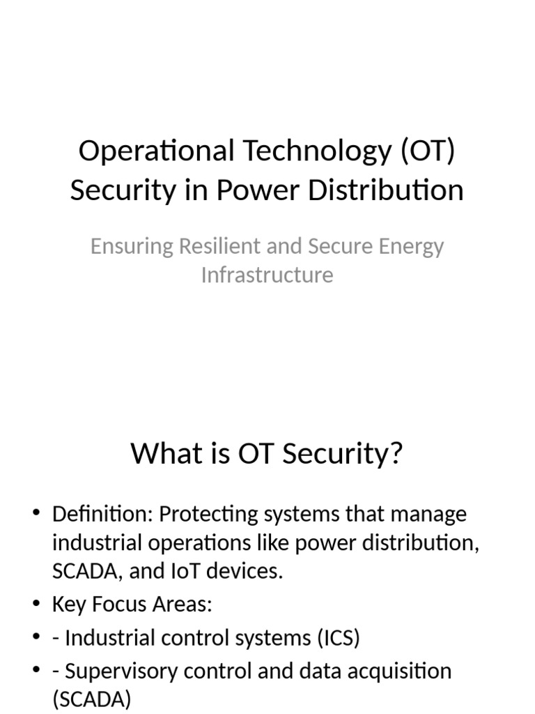 OT Security Power Distribution | PDF | Computer Security | Security