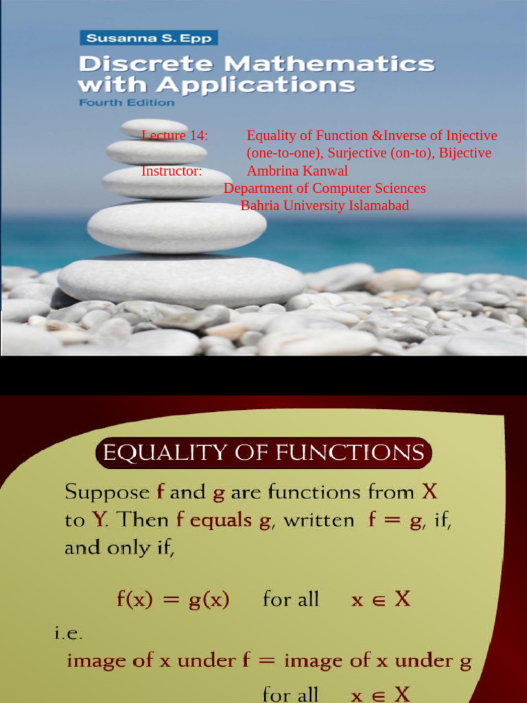 Lecture 14 - Equality of Function & Inverse of Injective (one-to-one ...