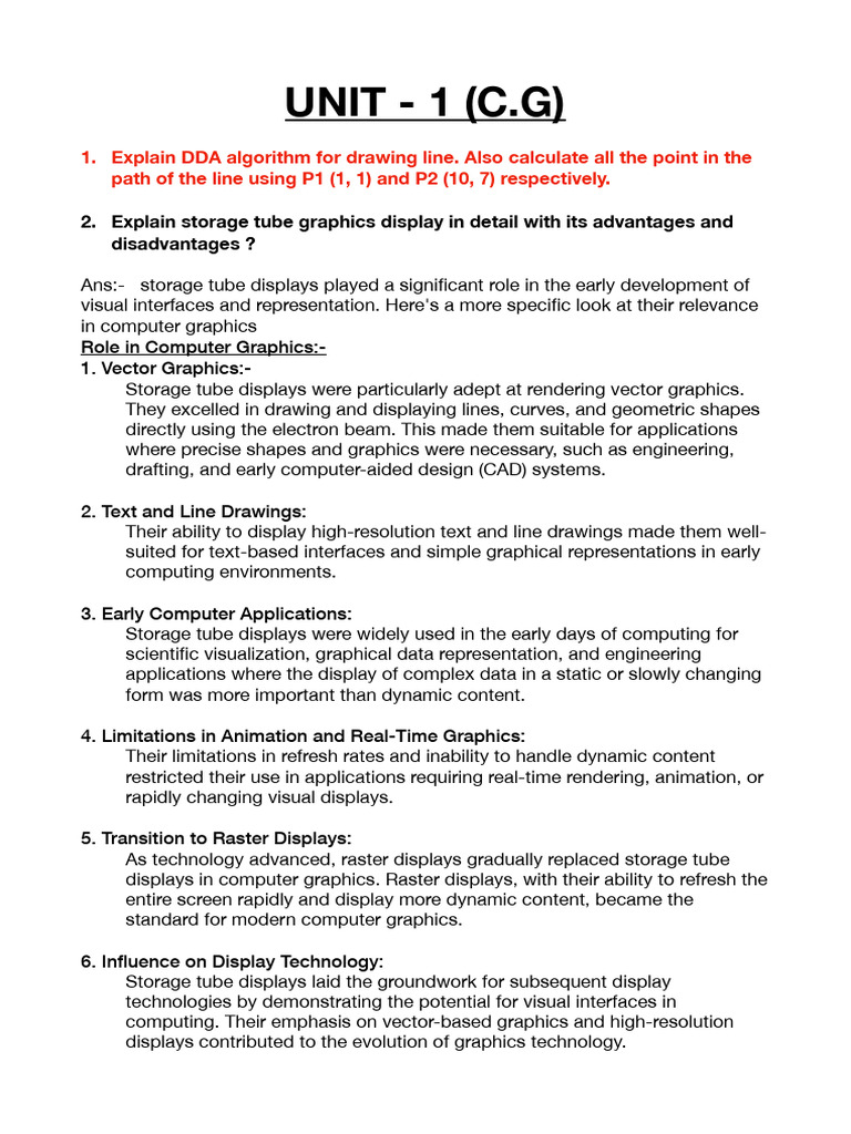 unit -1 C.G | PDF | Display Resolution | Rgb Color Model
