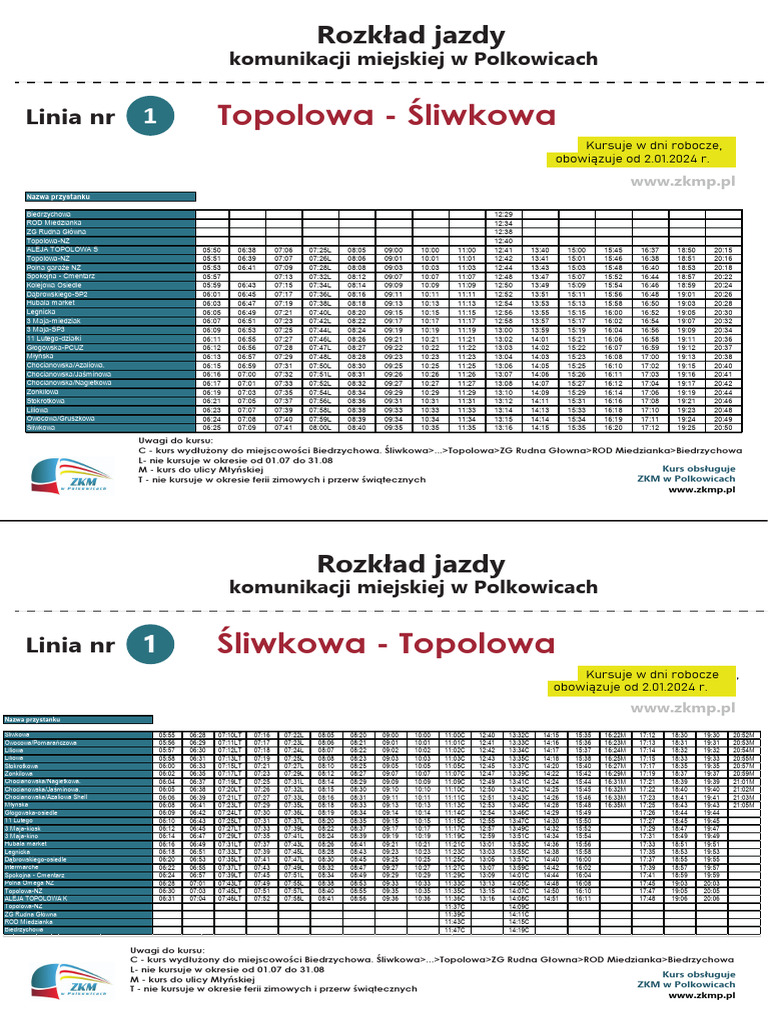 Topolowa - Śliwkowa: Linia NR | PDF