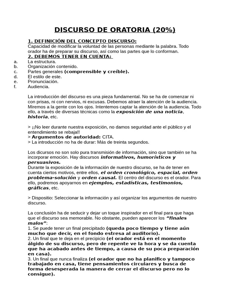 Guía Discurso | PDF | Hablar en público