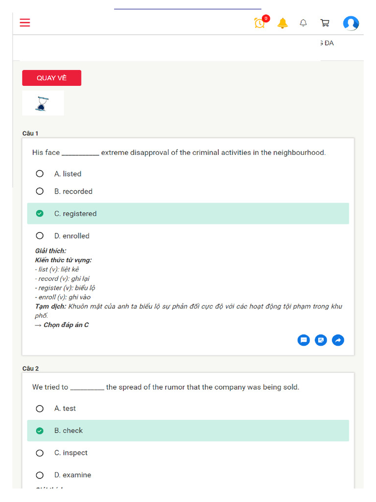 Đáp Án Thi 1 | PDF