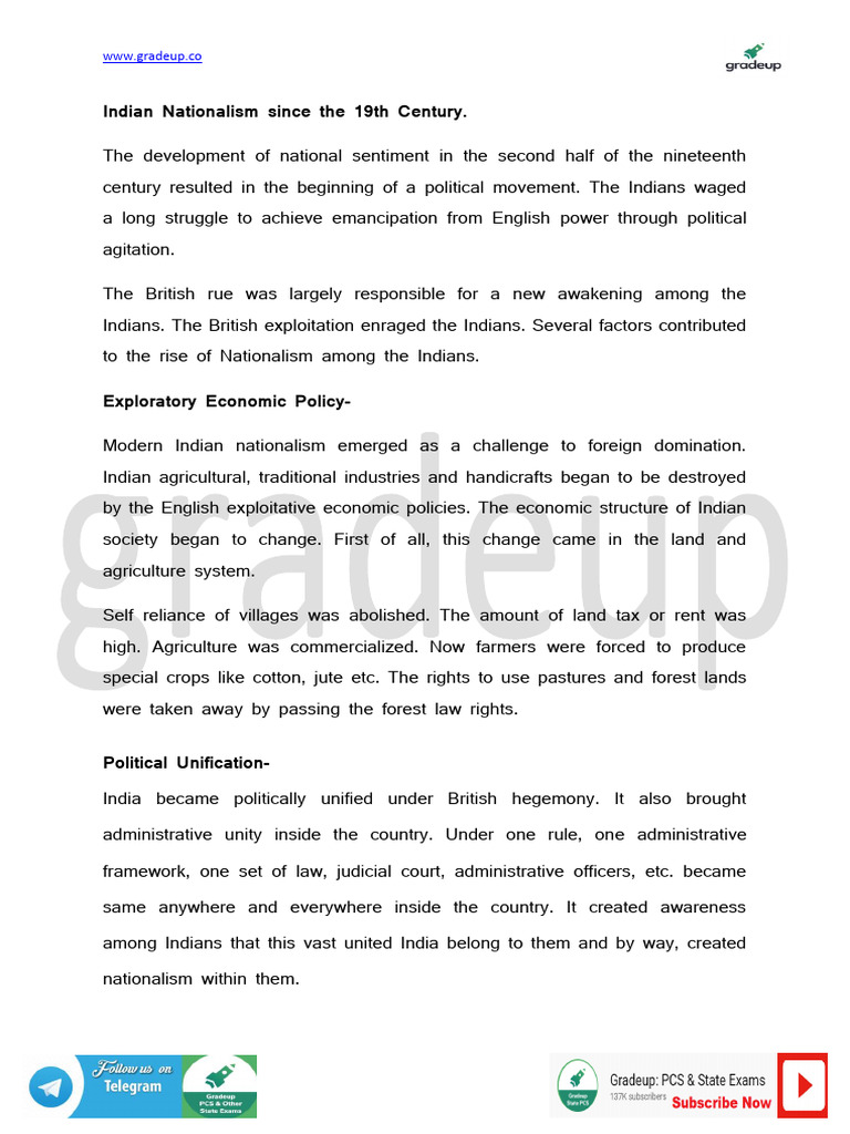 Indian Nationalism: 19th Century Awakening | PDF | British Raj ...