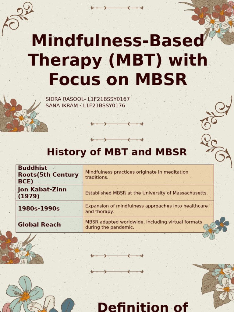 MBT FINAL | PDF | Mindfulness | Meditation