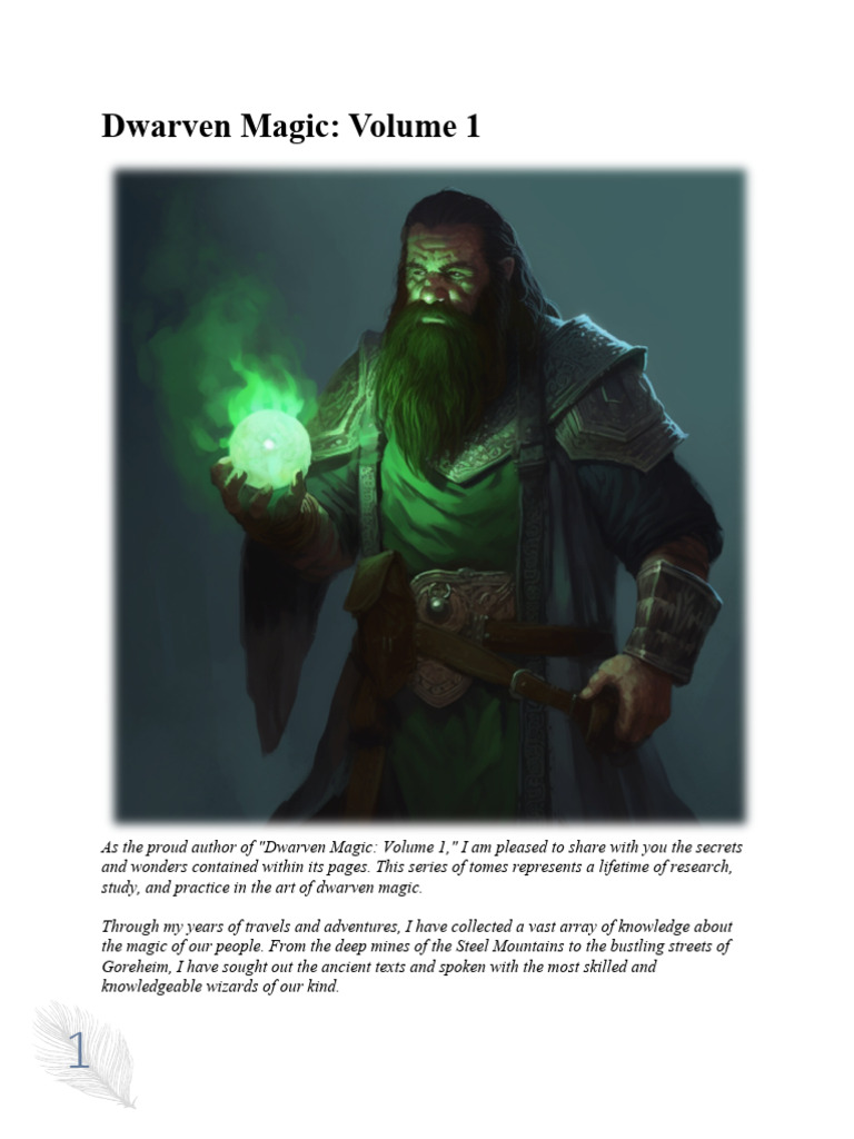 1991819-Dwarven Magic 1-1 | PDF | Dwarf (Dungeons & Dragons)