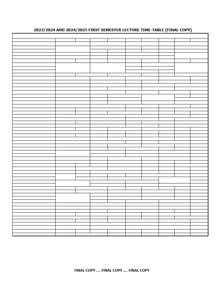 2023/2024 Semester Lecture Timetable | PDF