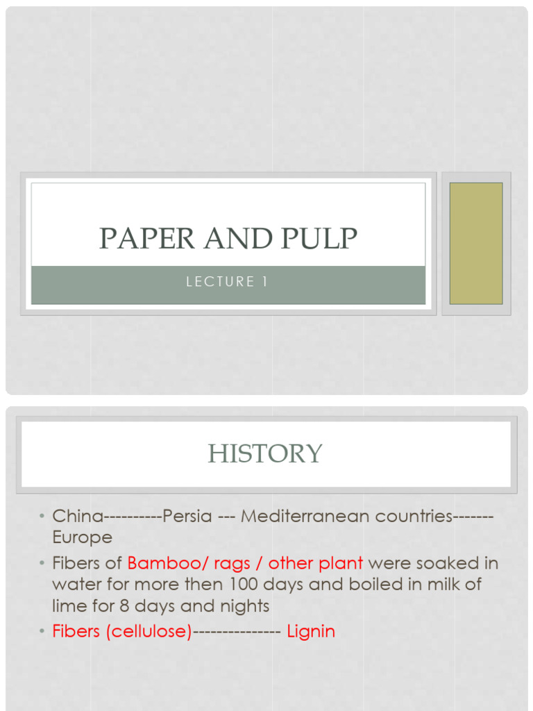 Paper and Pulp | PDF | Pulp (Paper) | Cellulose