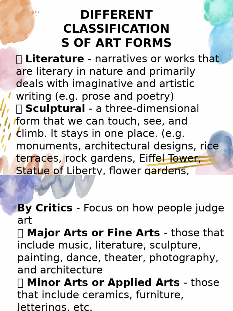 Classification Art Forms | PDF