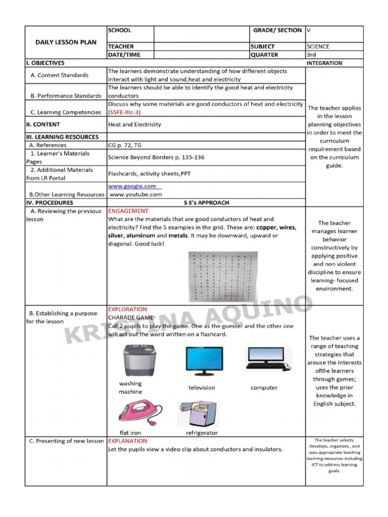 Cot Lesson Plan in Science 5 Q2 | PDF
