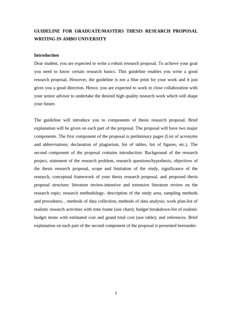 Guideline for Graduate Proposal Format | PDF | Sampling (Statistics) | Hypothesis