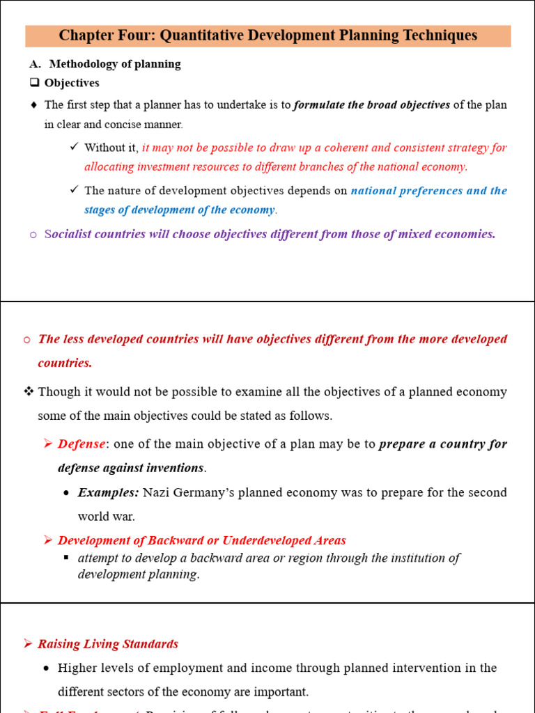 Quantitative Development Planning Techniques | PDF | Economic Model ...