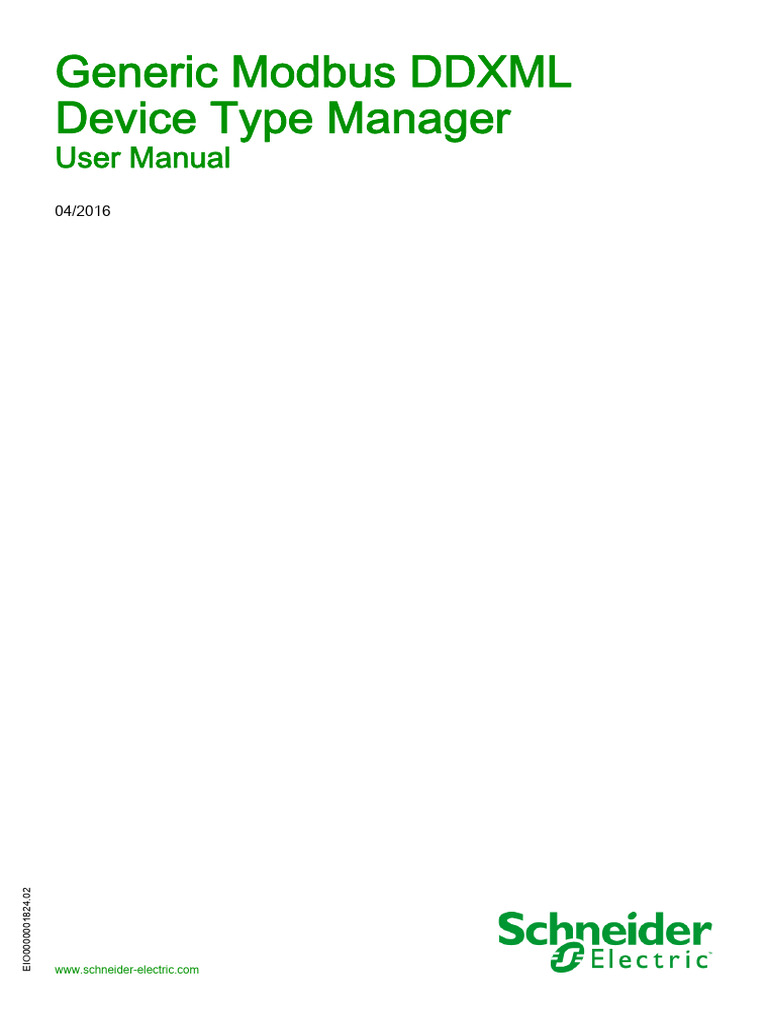 User Manual Generic - Modbus - DDXML - DTM | PDF | Safety | Parameter ...