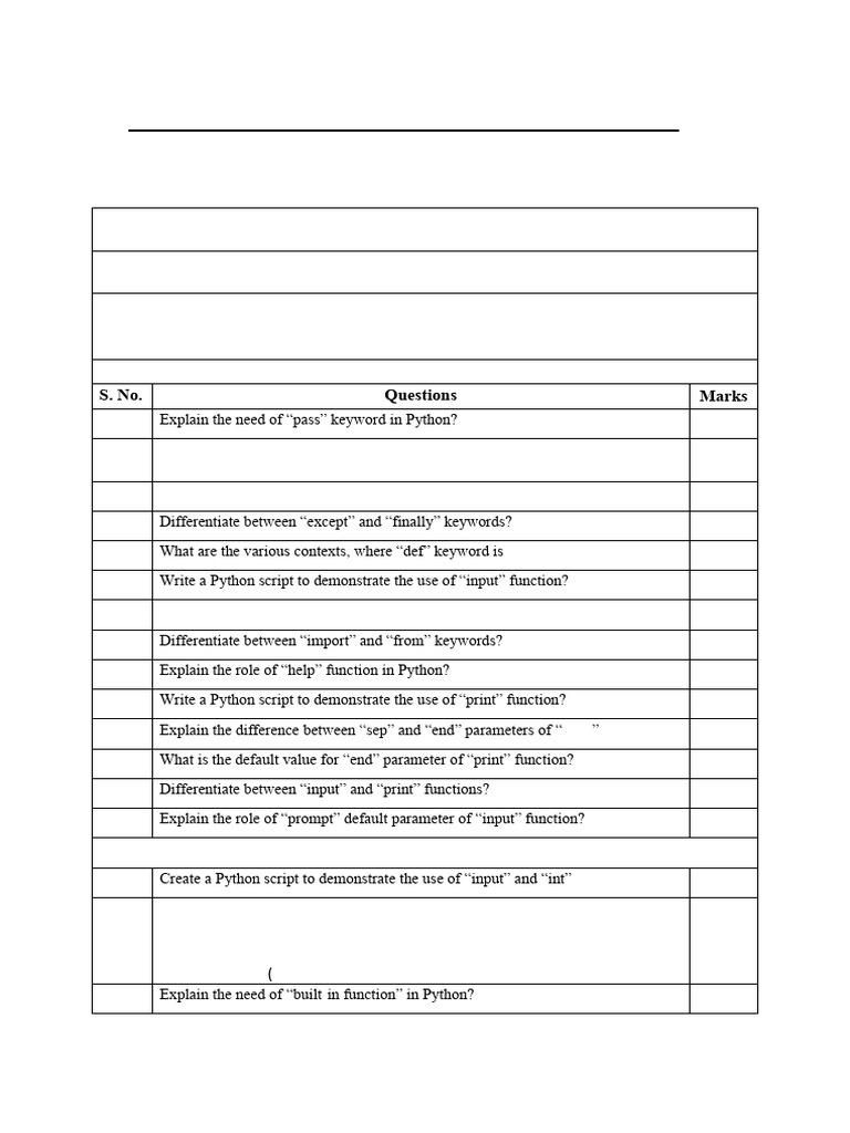 Updated Question Bank Python Programming Bca 21bca204 by Kuldeep ...