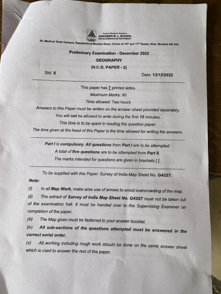Jasudben JML Geography Prelims | PDF