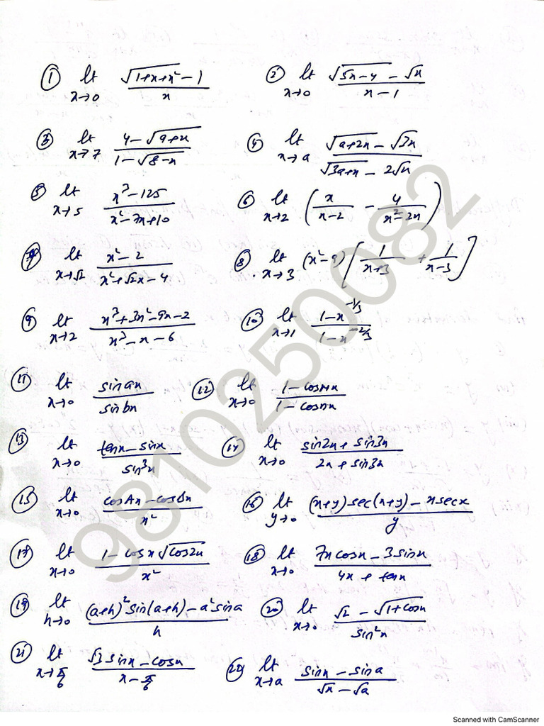 Limits and Derivatives | PDF