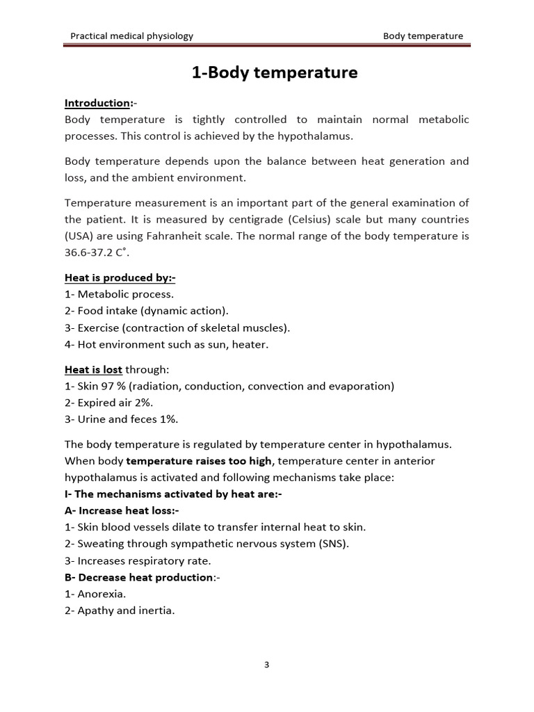 Body Temperature | PDF | Thermoregulation | Rectum