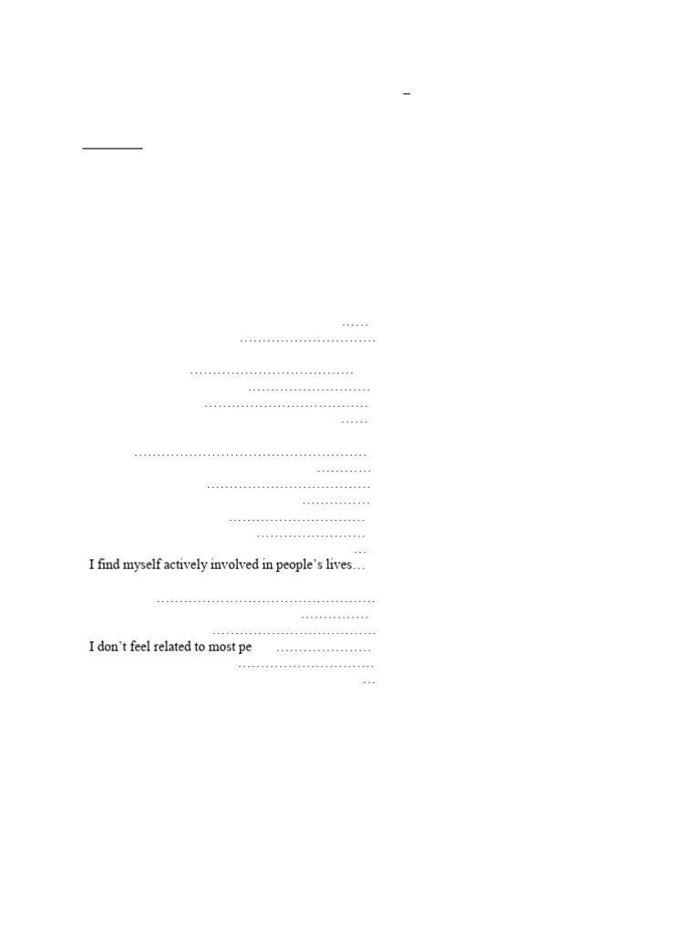 Revised Social Connectedness Scale | PDF | Psychology | Social Psychology