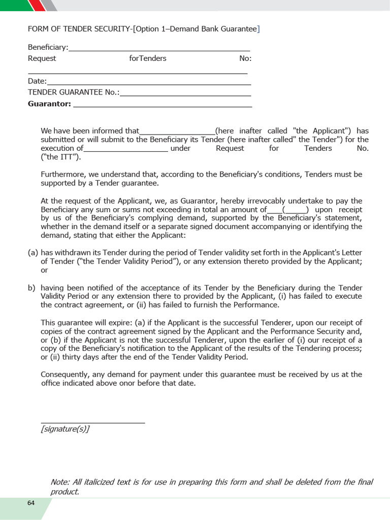 1-Tender Doc - Kimengelia Irrigation Project Final Tender Doc. 18-10-23-97 | PDF