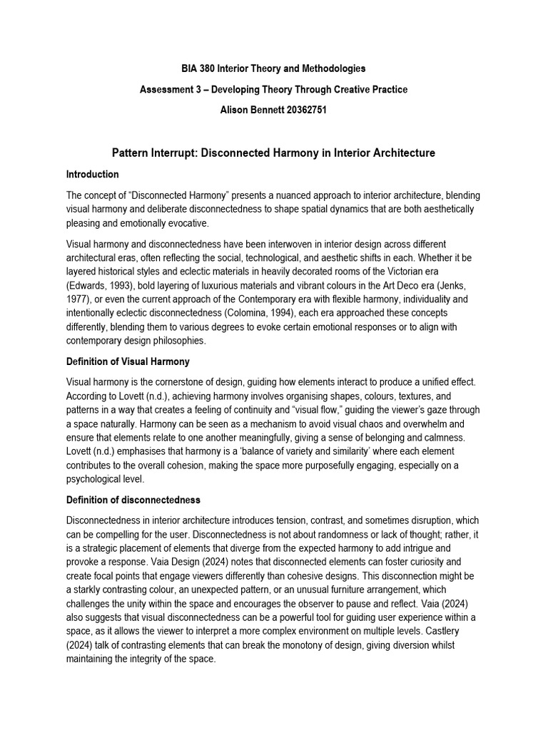 Alison Bennett 20362751 BIA380 Assessment 3 Pattern Interrupt ...