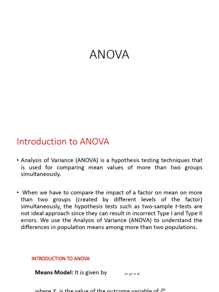 ANOVA-Notes | PDF | Analysis Of Variance | Student's T Test