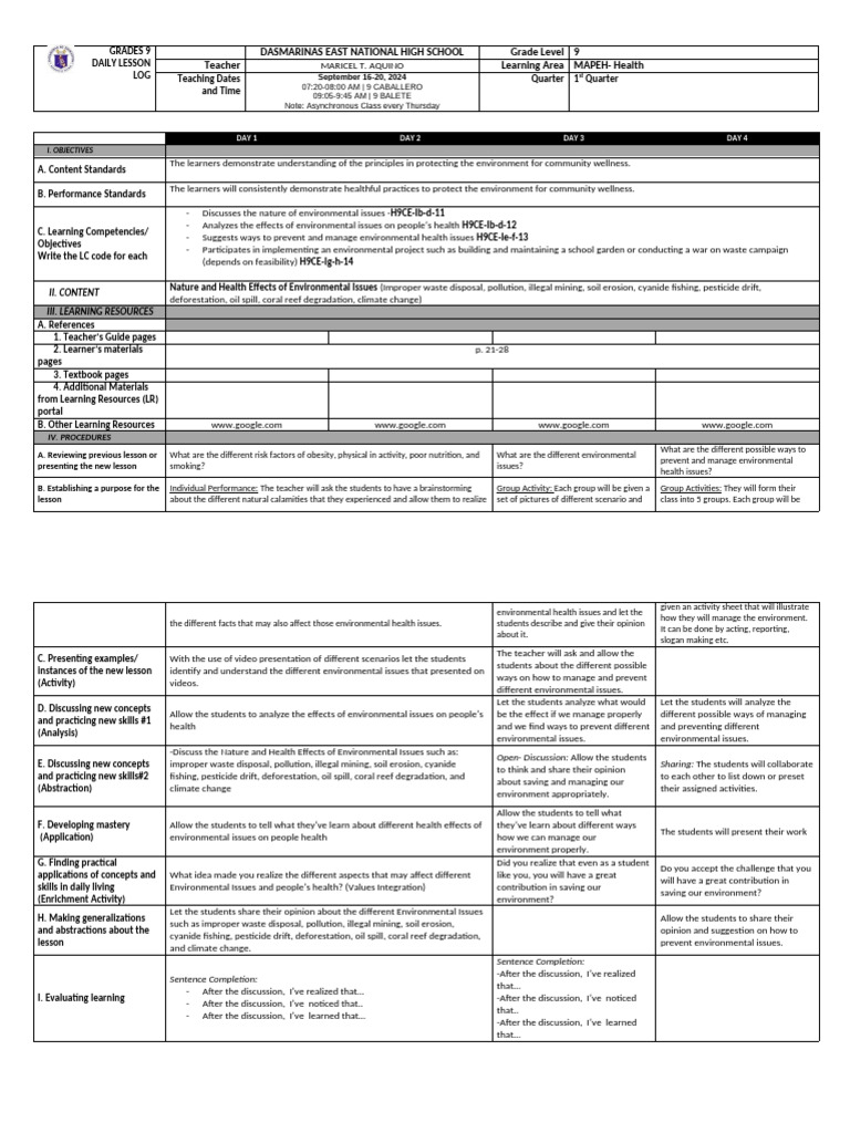 HEALTH Q1 Environmental Issue | PDF | Environmental Issues | Natural Environment