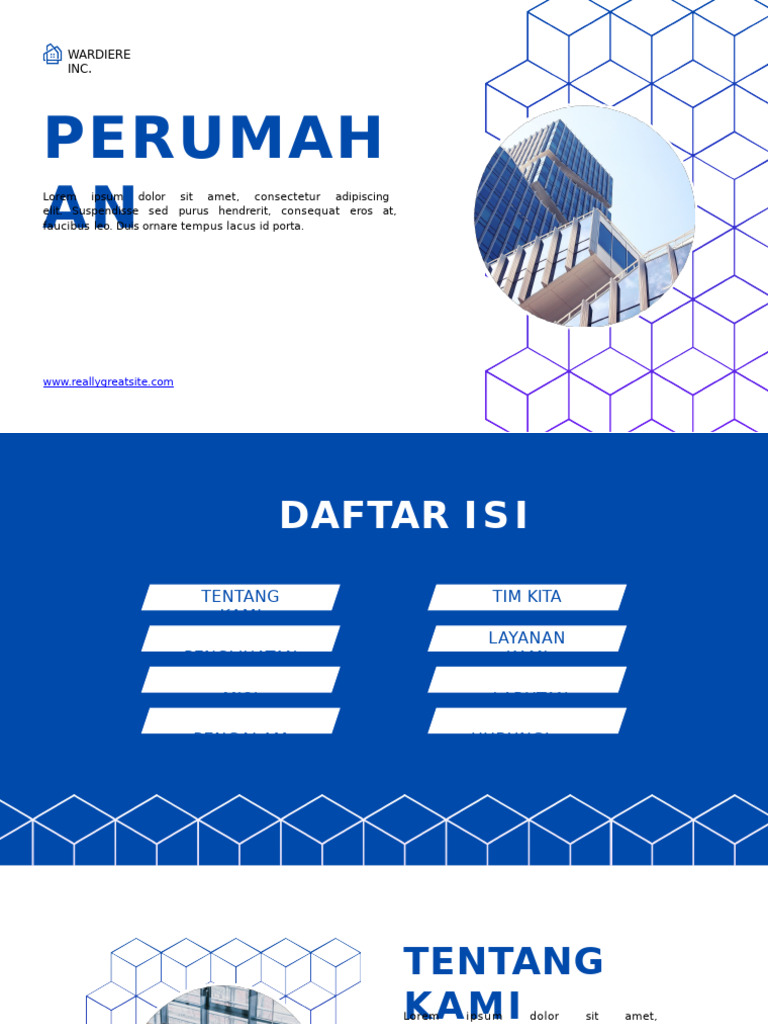 Biru Dan Putih Geometris Perumahan Presentation PDF | PDF