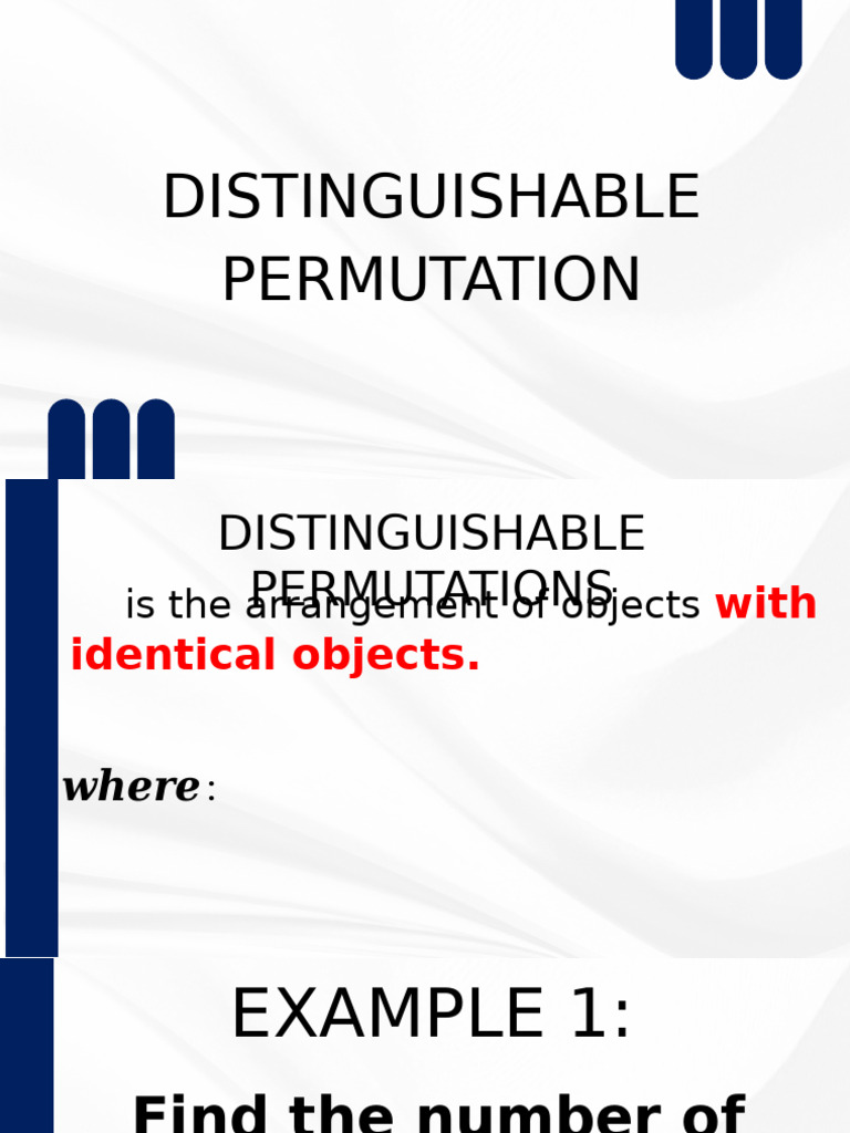 Permutation (Distinguishable) | PDF