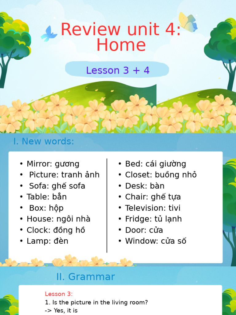 Review Unit 4, Home (Lesson 3,4) | PDF
