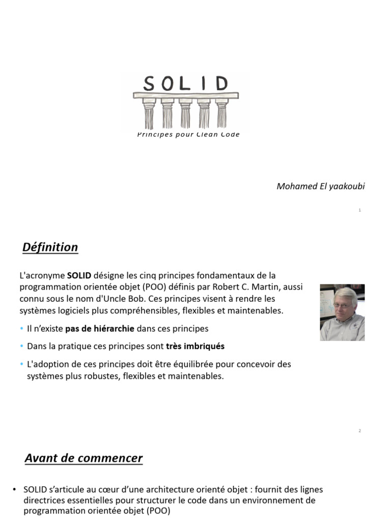 Principes SOLID pour un Code Propre | PDF | Programmation orientée ...