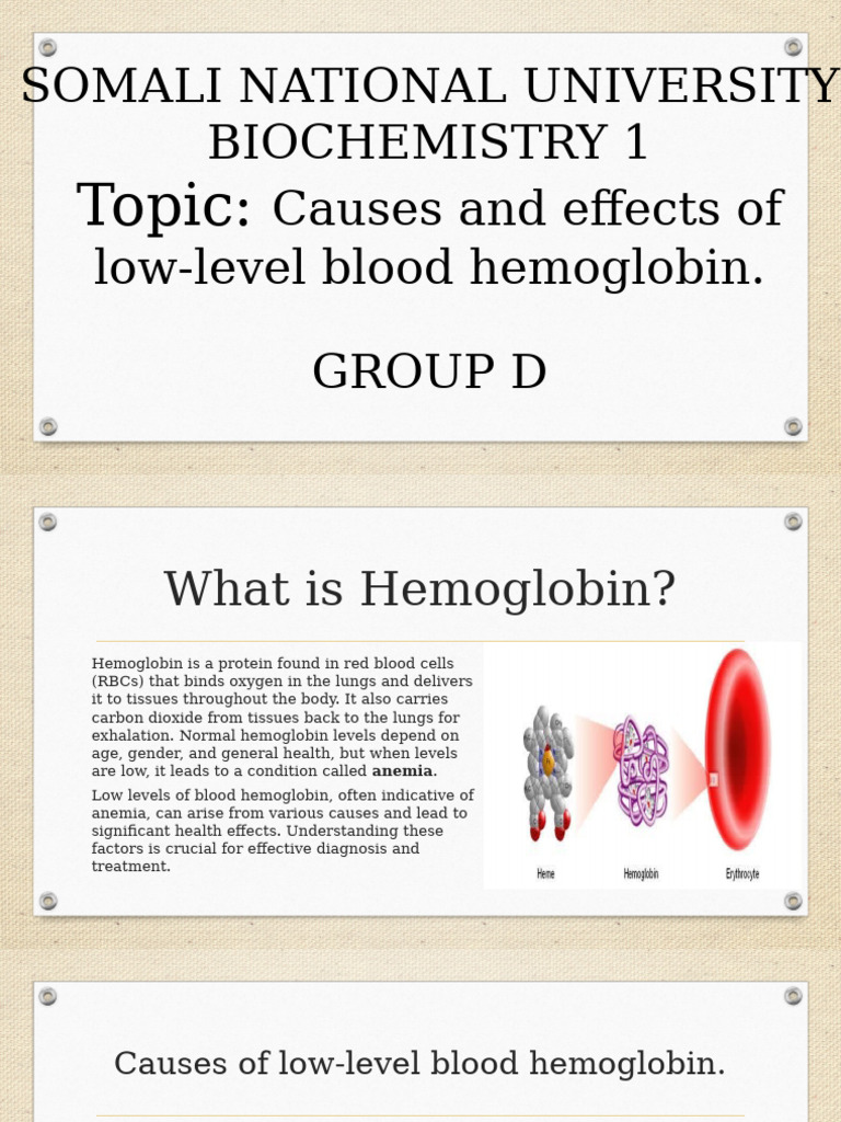 Causes and Effects of Low Hemoglobin | PDF | Anemia | Hemoglobin