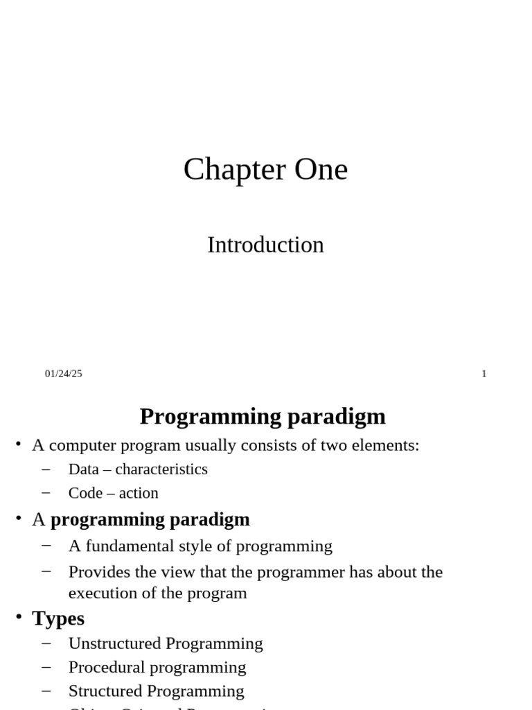 Object Oriented Programming Chapter One Introduction New 2018 Pdf Java Programming Language