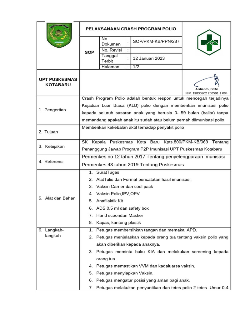 Pelaksanaan Crash Program Polio | PDF