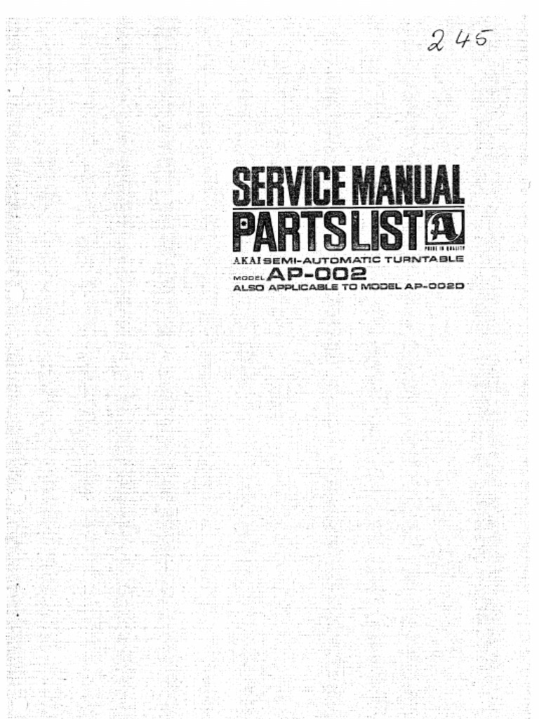 Akai Ap-002 Turntable | PDF