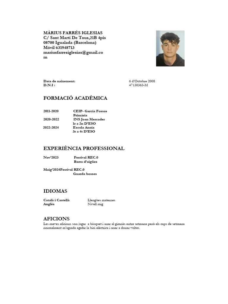 CV Màrius | PDF