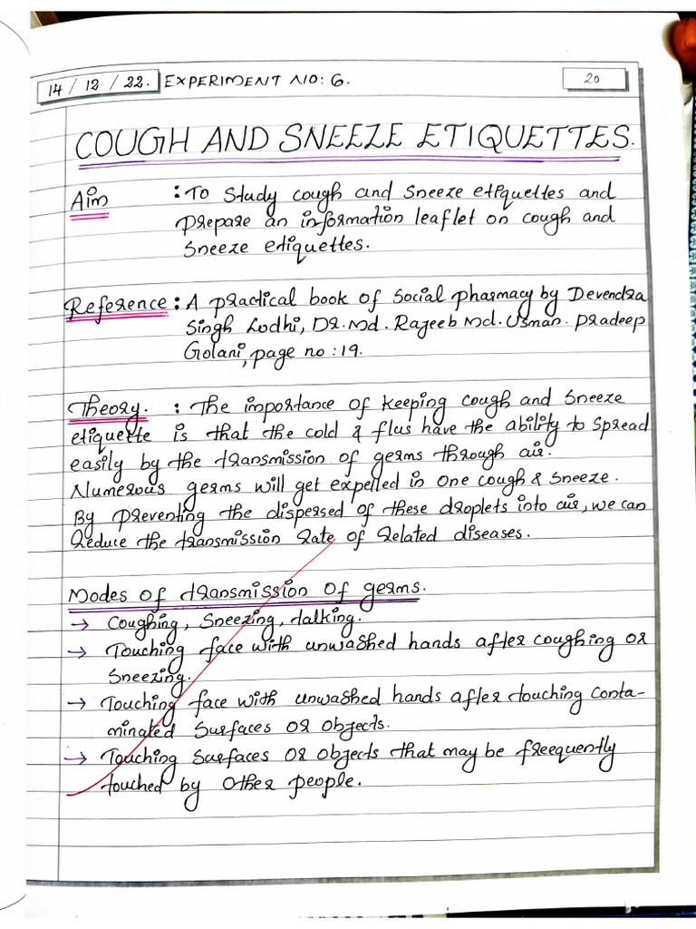 cough and Sneeze Etiquette | PDF
