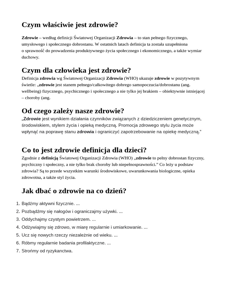 2 Czym Właściwie Jest Zdrowie | PDF