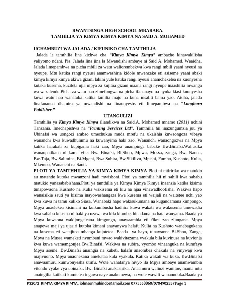 Kimya Kimya Kimya Notes | PDF