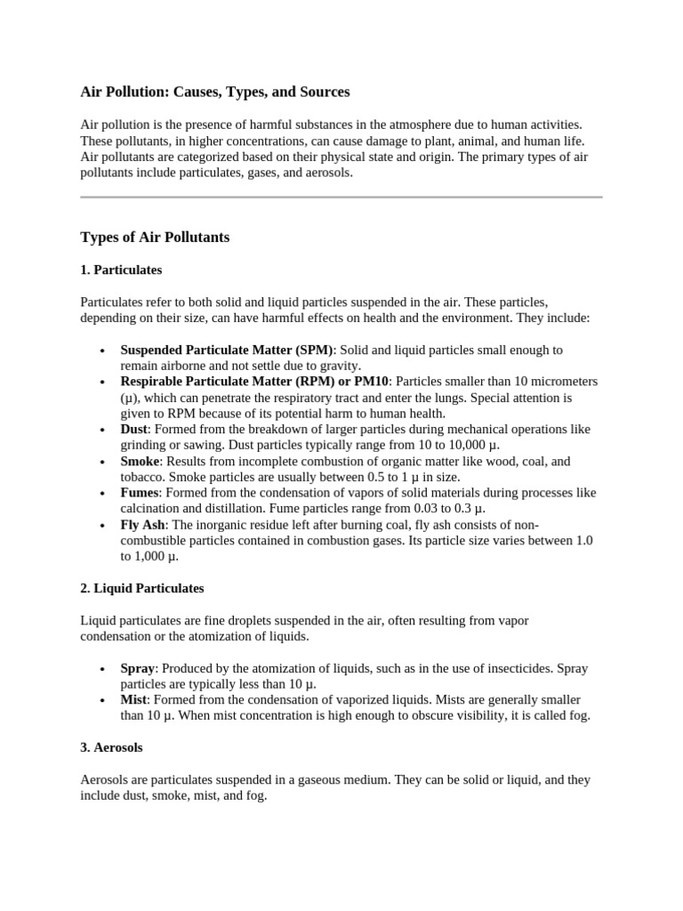 Air Pollution | PDF | Particulates | Air Pollution