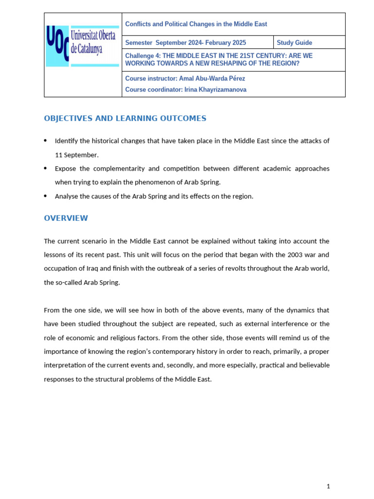 Middle East Conflicts and Changes 2024 | PDF | Iraq | Arab Spring