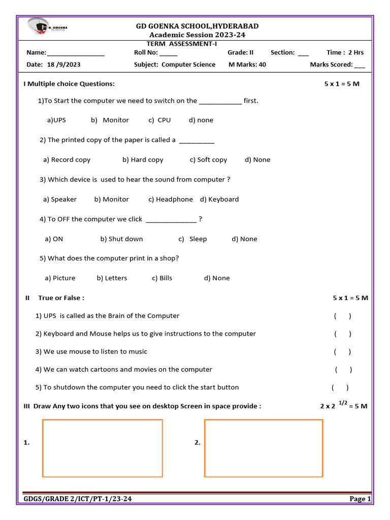 G2 TA1 final qp ICT | PDF | Icon (Computing) | Computer Hardware