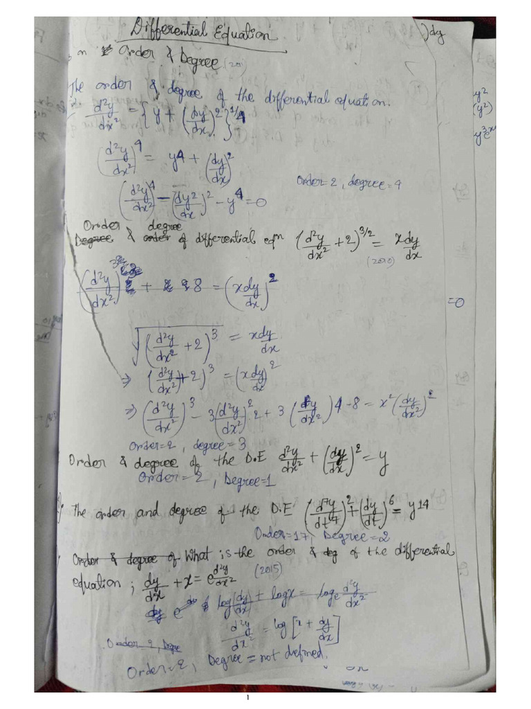 Differential Equations Notes | PDF