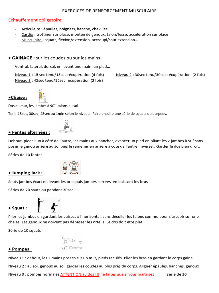 Exercices de Renforcement du Genou | PDF | Genou | Pied