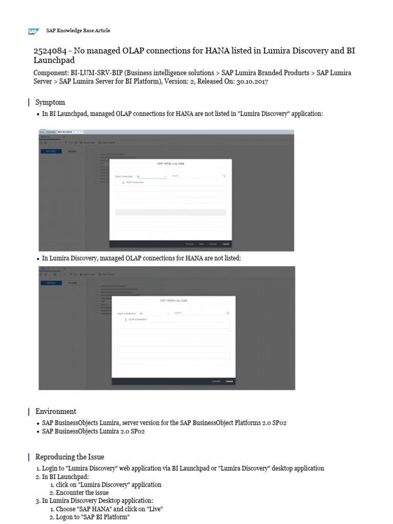 SAP lumira discovery | PDF | Application Software | Data Management