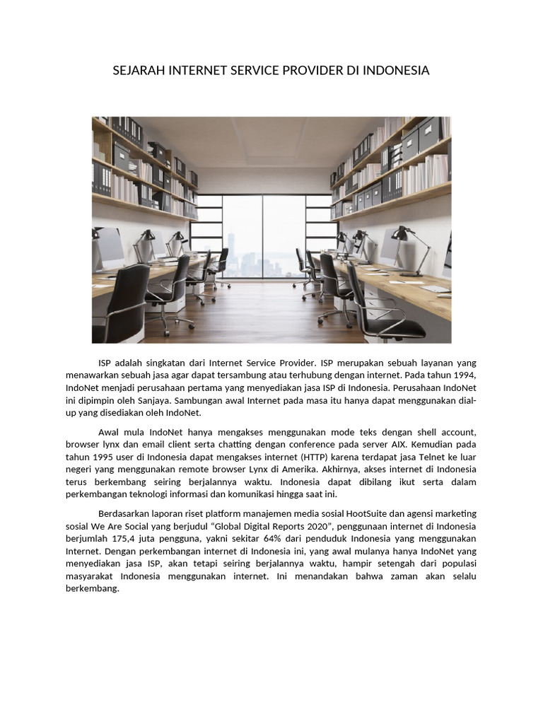 Sejarah Internet Service Provider Di Indonesia | PDF