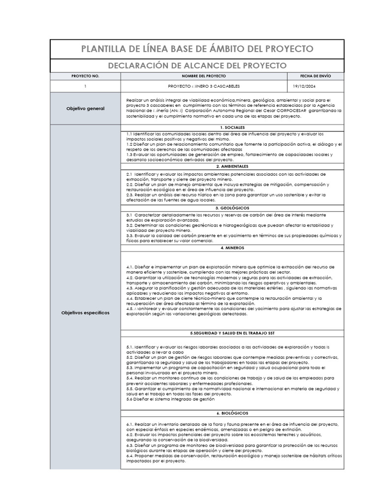 Matriz de Alcance y Entregables | PDF | Minería | Entorno natural