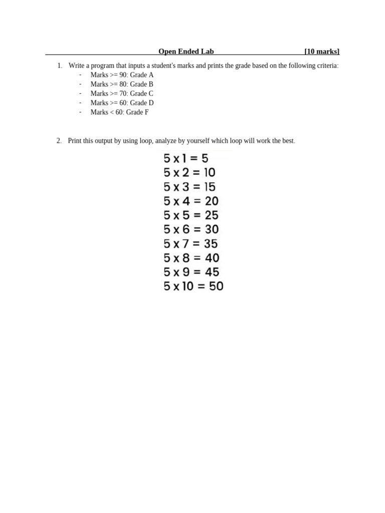Open Ended Lab 1 | PDF