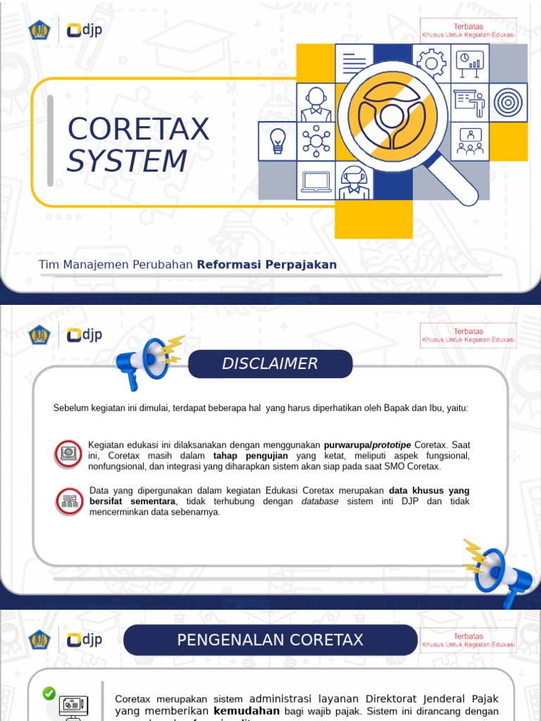 (Opsi 2) Materi Edukasi Coretax Umum [Paparan Umum x Simulator x Panduan Komunikasi] | PDF