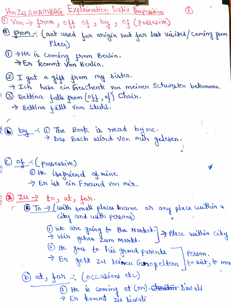 Dativ Preposition Explaination | PDF