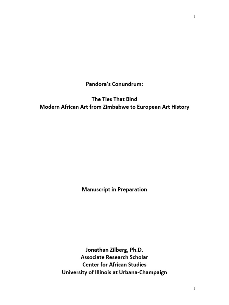 Pandoras Conundrum The Ties That Bind Mo | PDF | Zimbabwe | Modernism