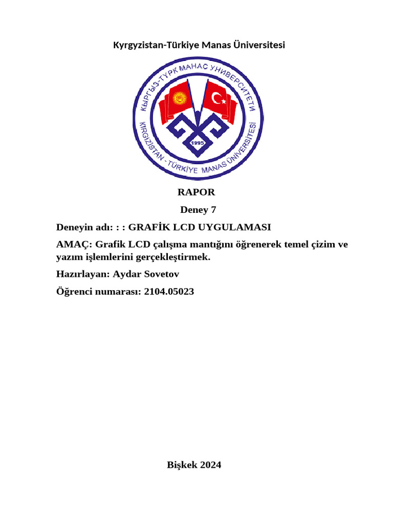 Mikroişlemciler Deney 7 | PDF